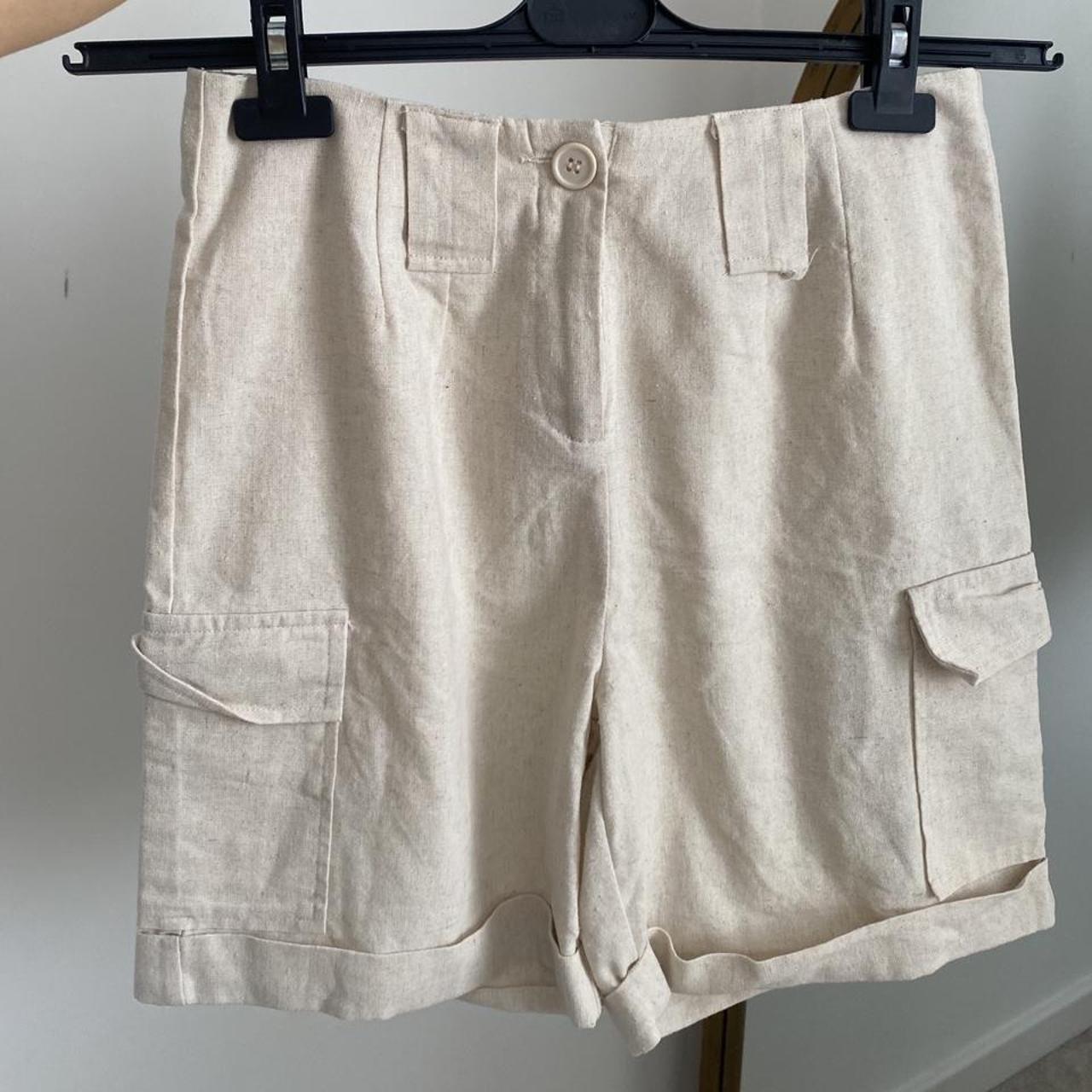 Unique 21 Longer Length Linen Shorts in Beige.... - Depop