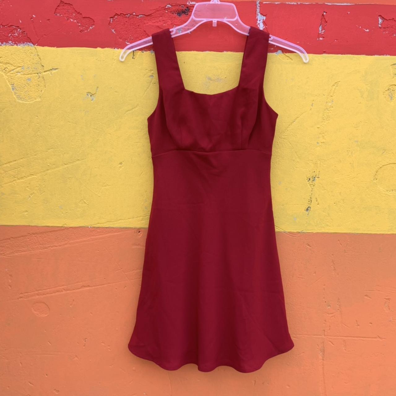 Raspberry burgundy maroon dark red Rampage 90s dress... - Depop