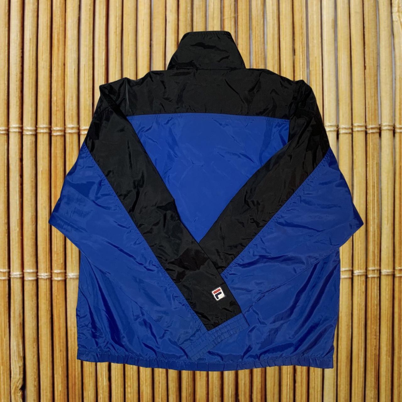 FILA Blue and Yellow Track Jacket Size: L Sleeve:... - Depop