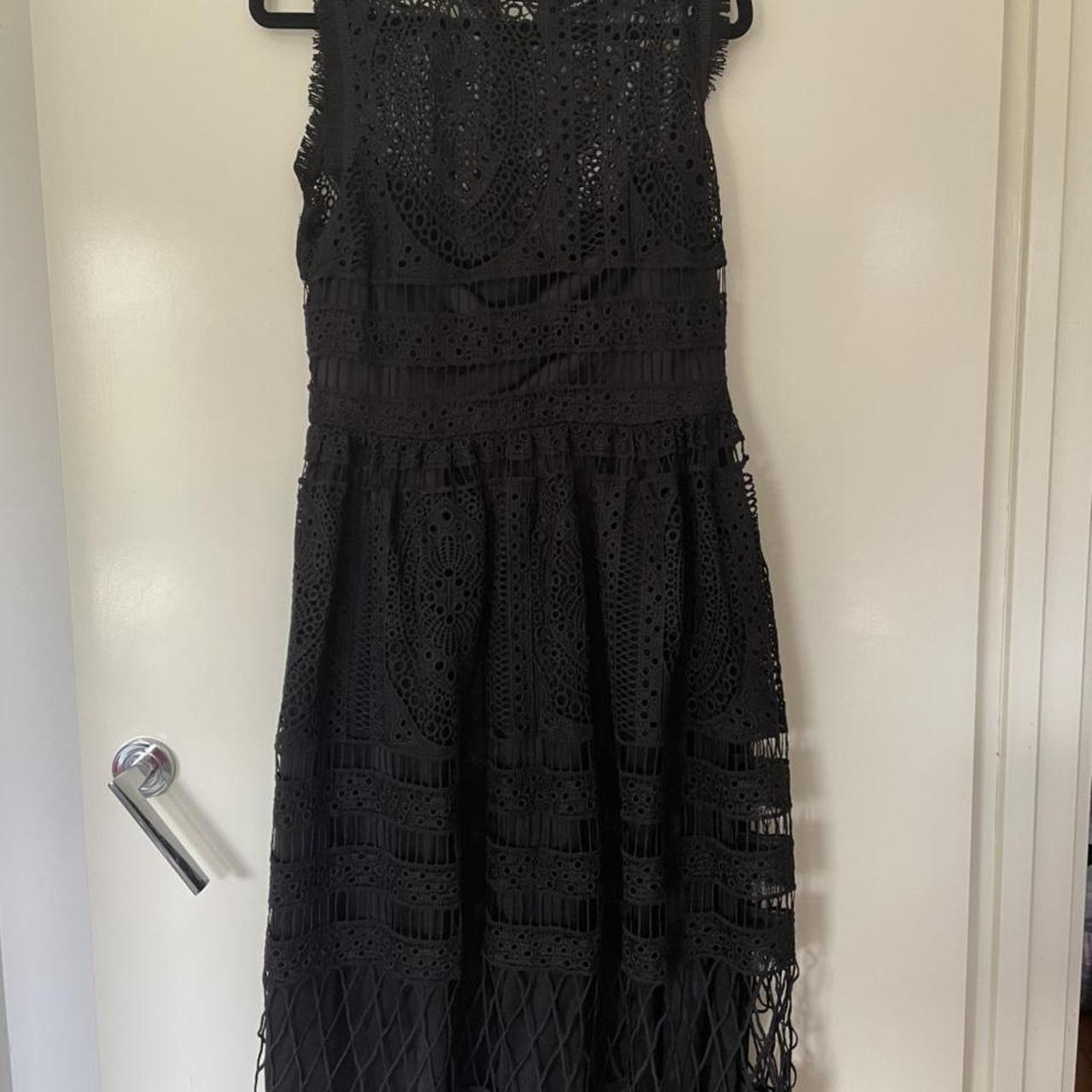 Boohoo Boutique black ‘Paula’ lace midi skater... - Depop