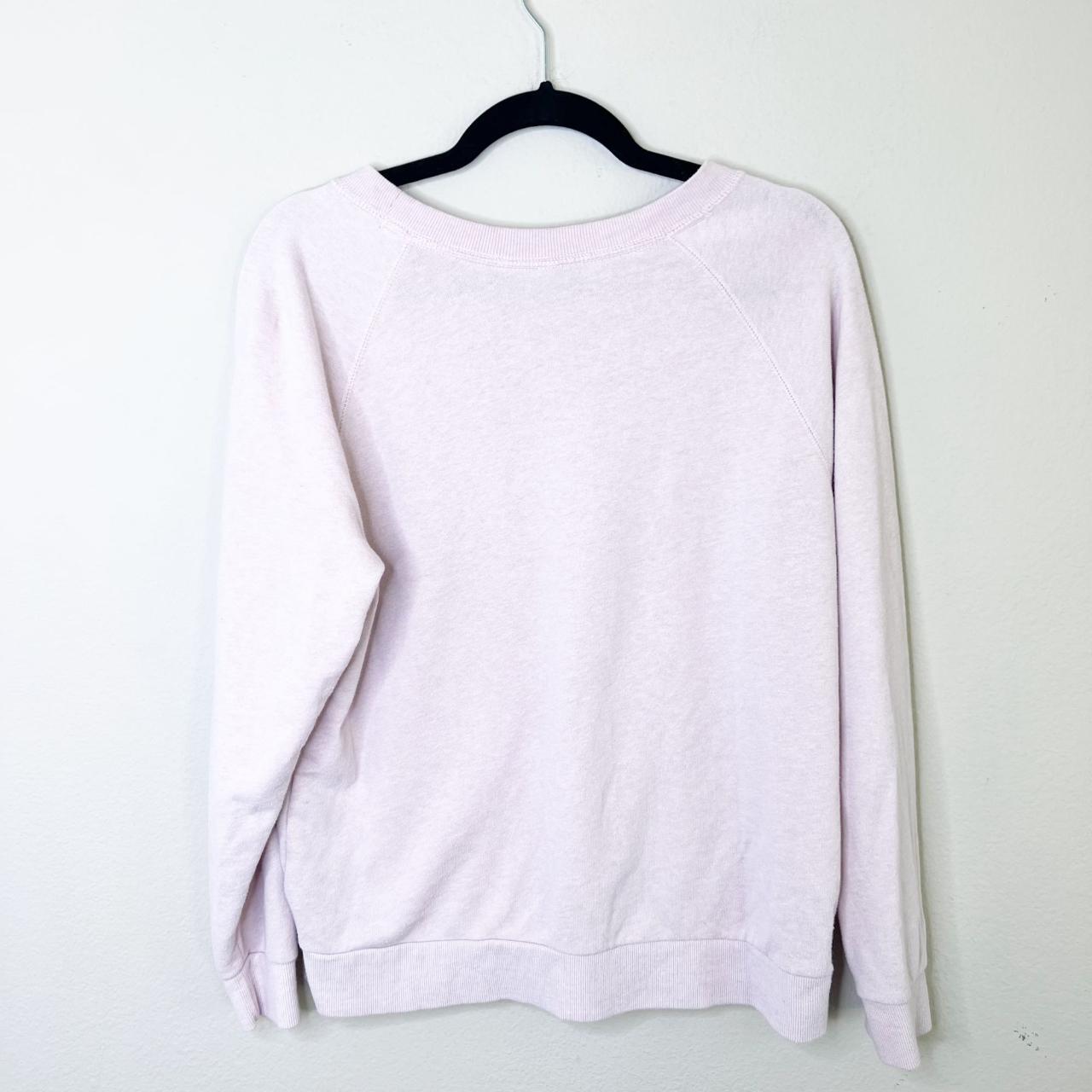 H&M Women's Light Pink Pullover Basic Sweatshirt... - Depop