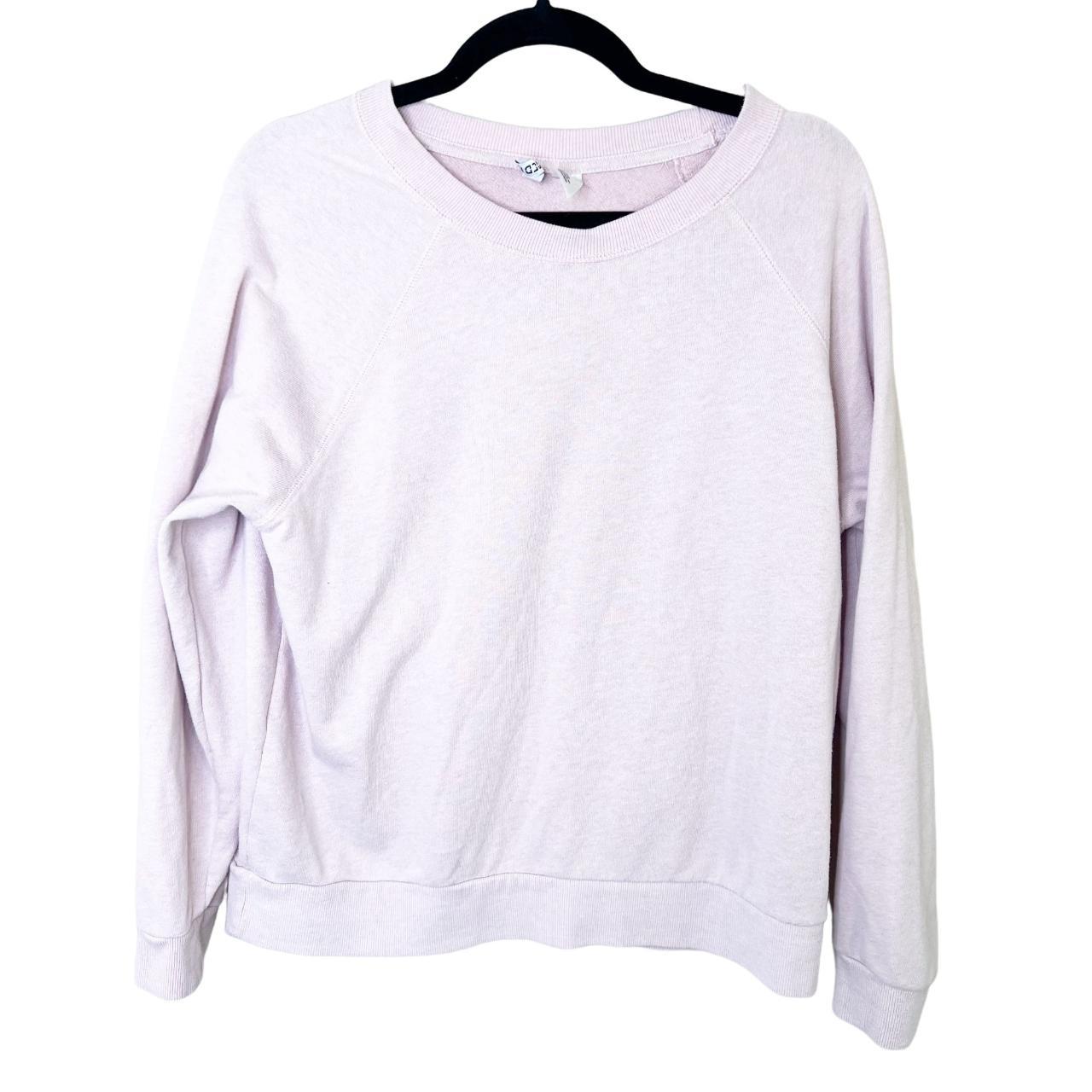 H&M Women's Light Pink Pullover Basic Sweatshirt... - Depop