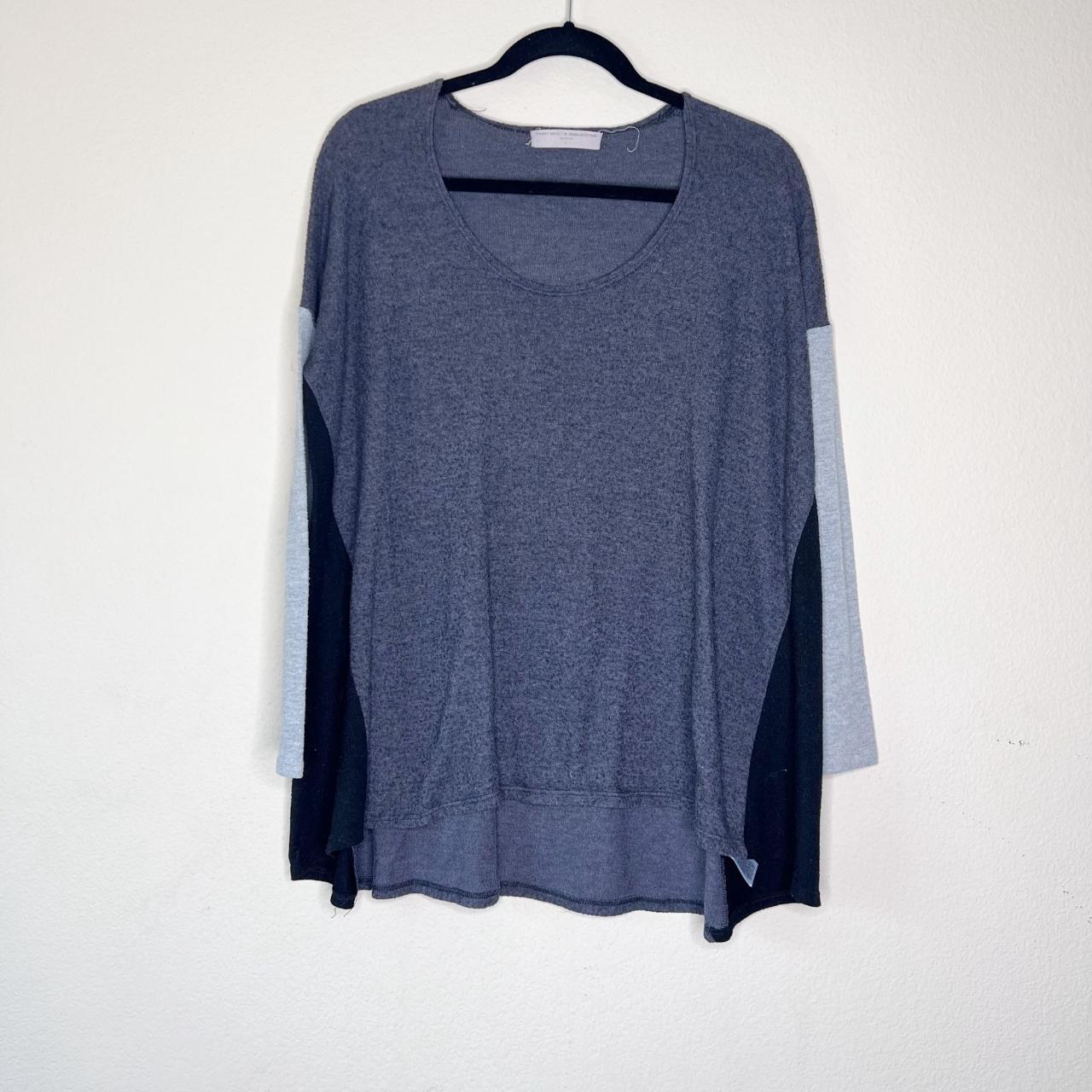 Project Social Black Colorblock Long Sleeve Scoop... - Depop