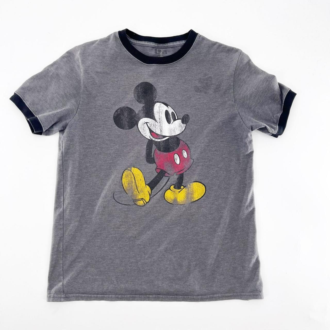 Disney Women's Grey Mickey Mouse T Shirt Top Size... - Depop