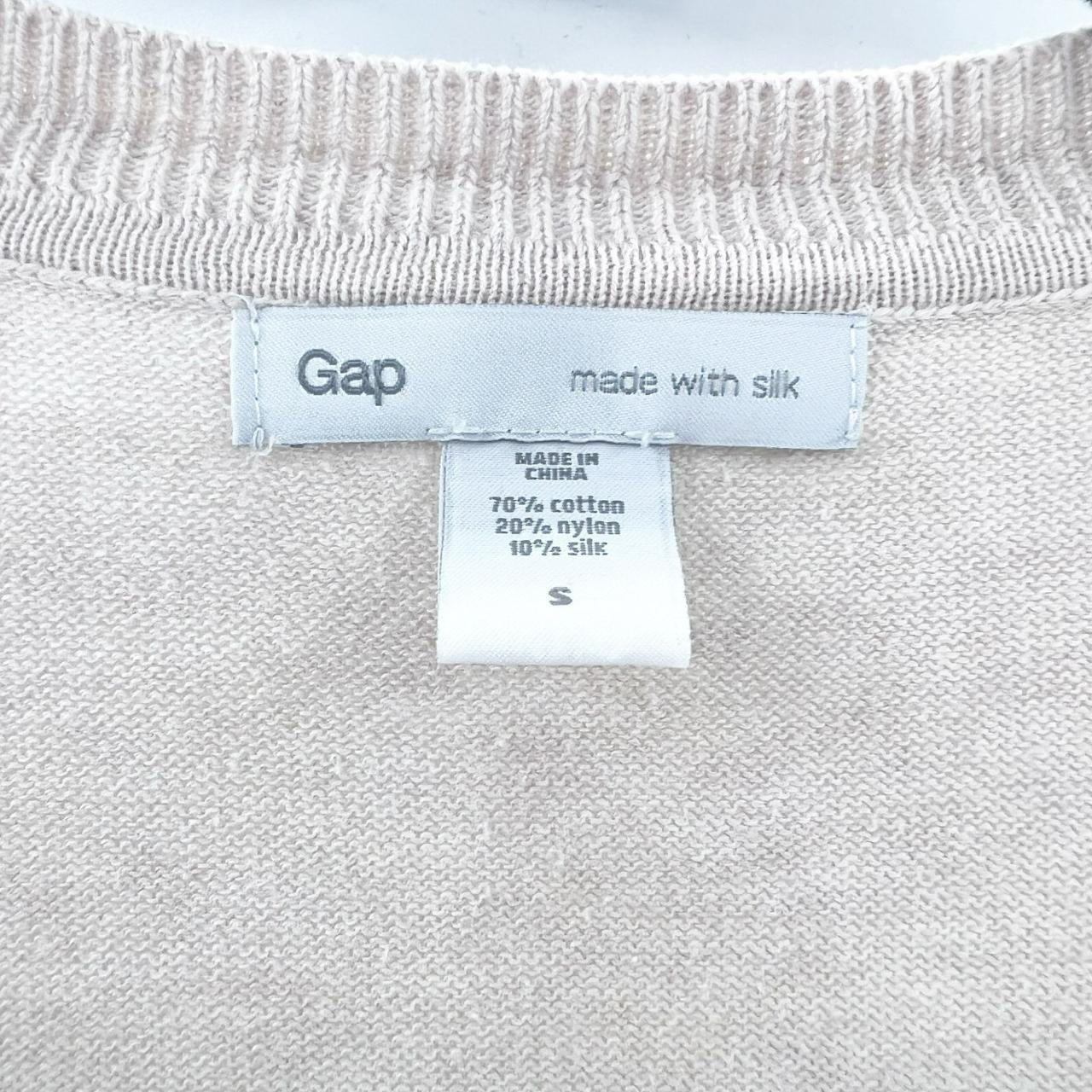 Gap Womens Tan Striped Detail V Neck Cardigan Depop