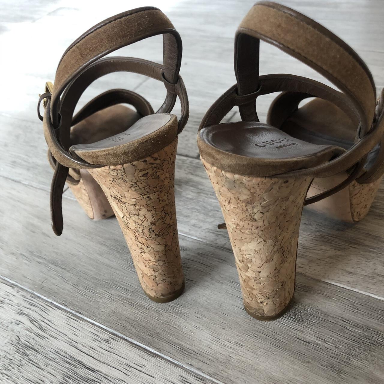 Authentic Gucci Cork heel platforms •lightly worn... - Depop