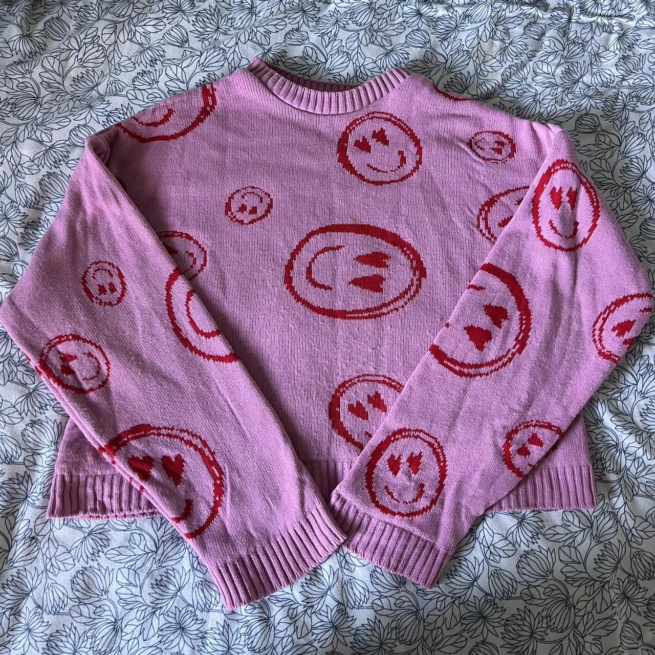 ASOS Pink Smiley Face happy jumper - Depop