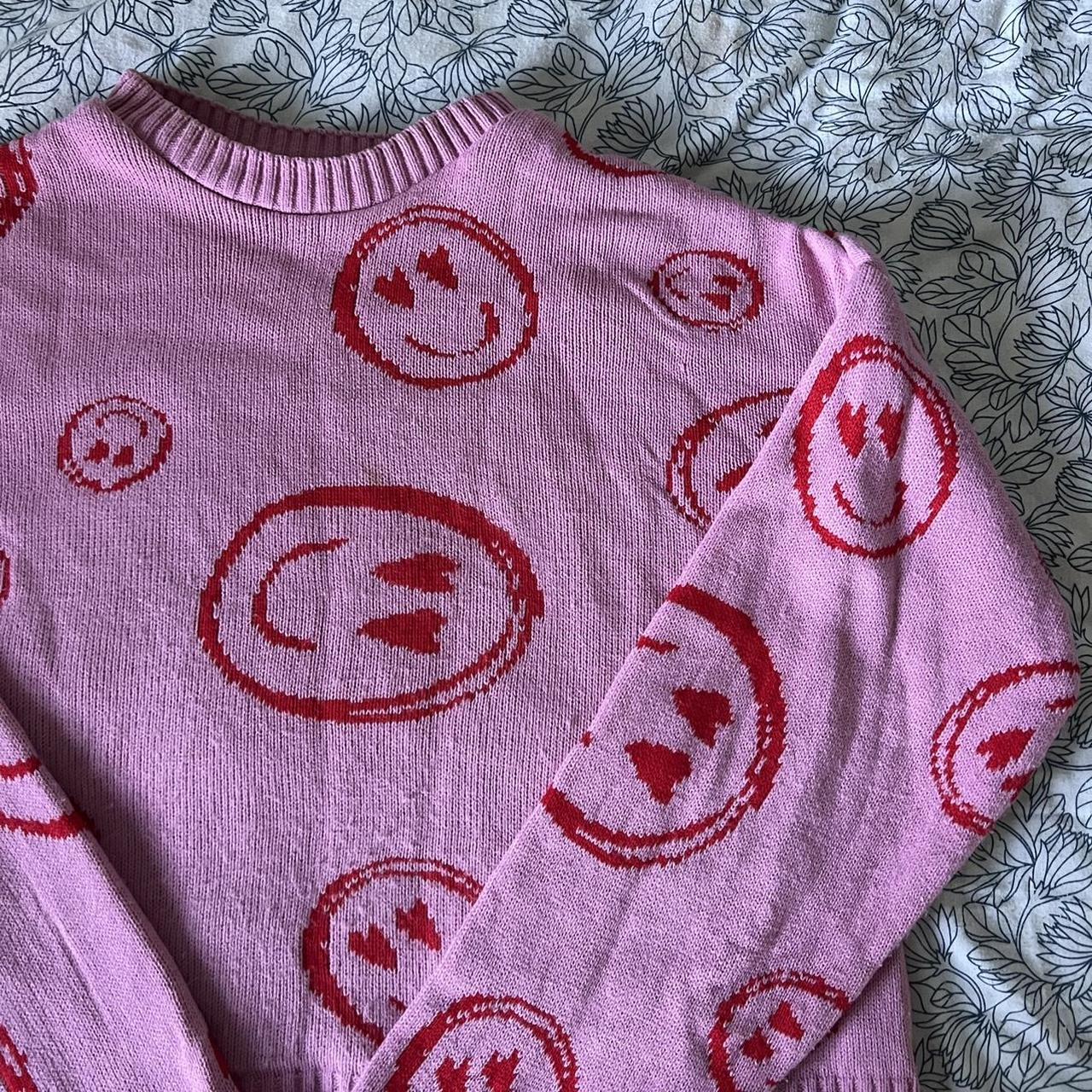 ASOS Pink Smiley Face happy jumper - Depop