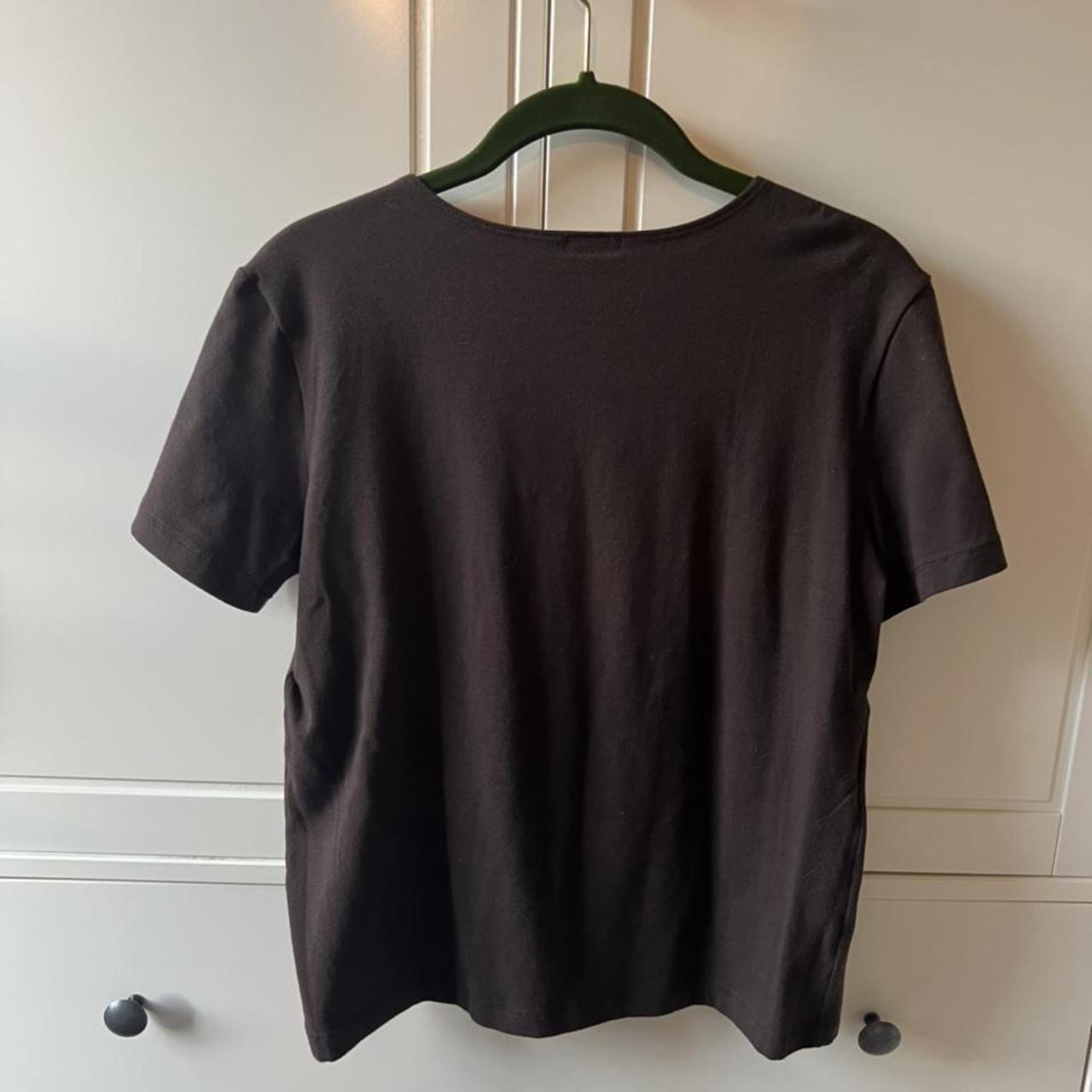 Vintage Brown T-Shirt Cotton spandex blend Made in... - Depop