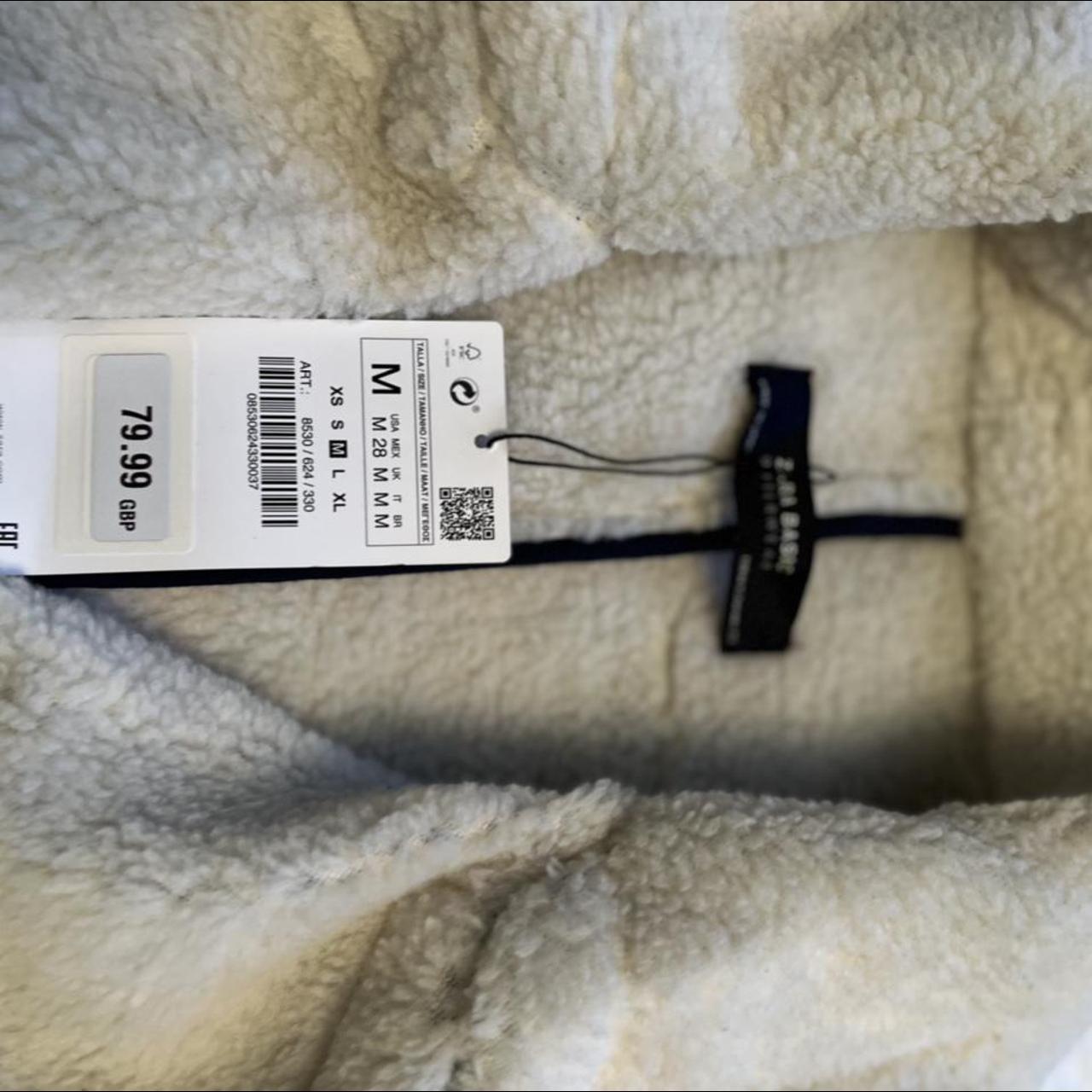 Zara checked borg jacket M - Depop