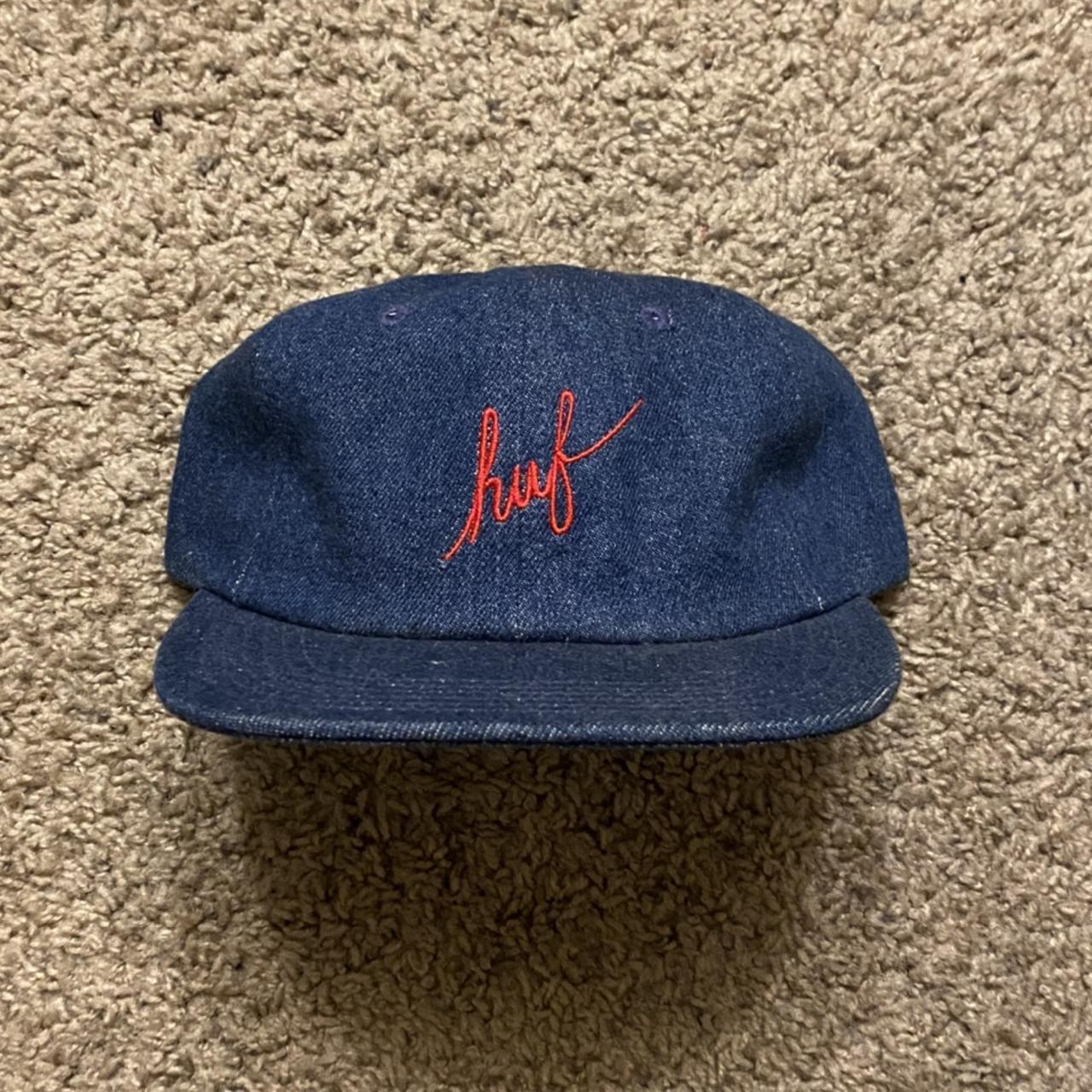 HUF SCRIPT DENIM 6 PANEL CAP WORN A FEW TIMES.... - Depop