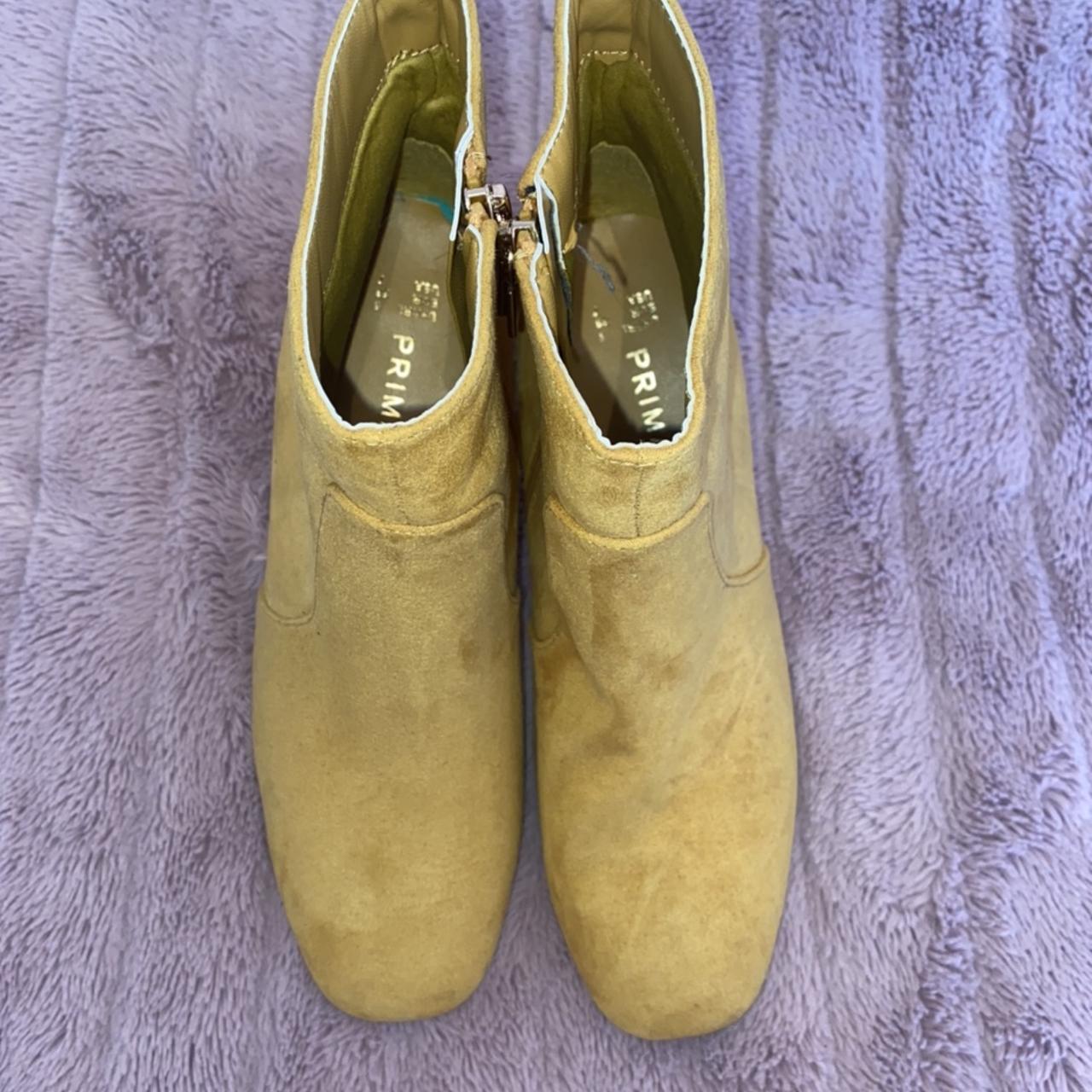 PRIMARK // mustard suede ankle boots. Worn once for... - Depop