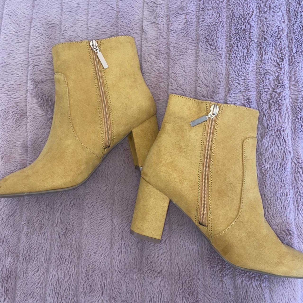 PRIMARK // mustard suede ankle boots. Worn once for... - Depop