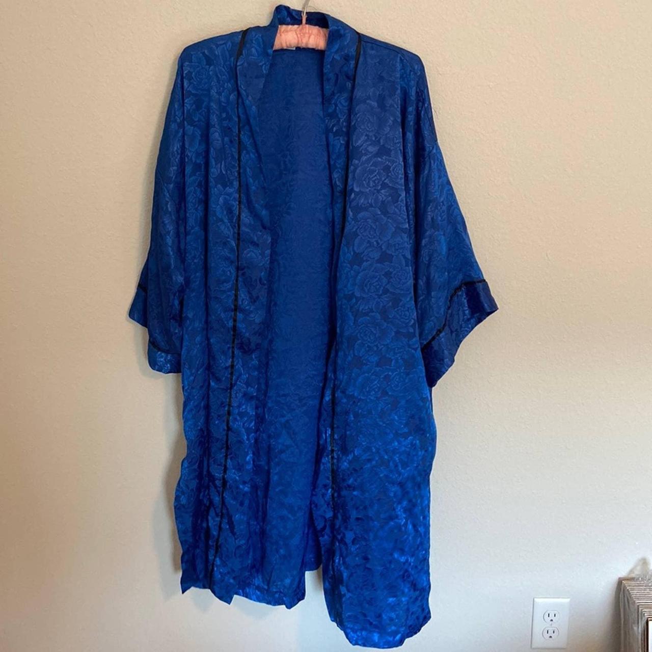 Victoria Secret Vintage Gold Label Vintage Blue Robe... - Depop