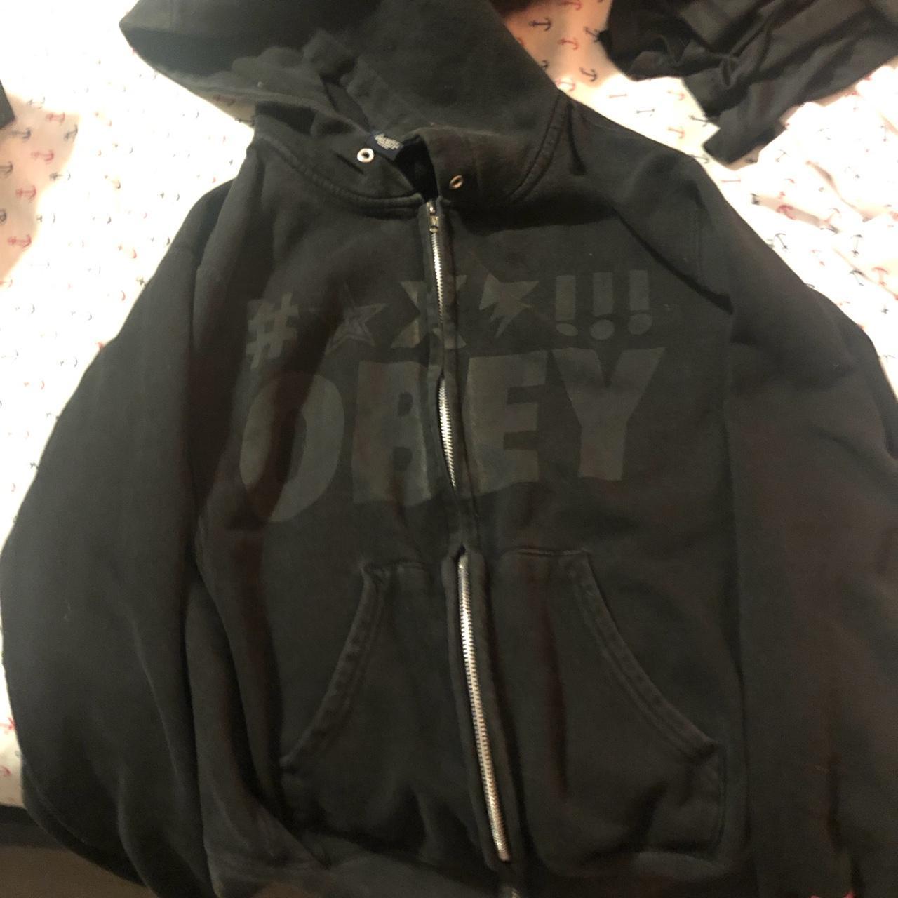 Vintage obey zip up Medium in youth Very good condition - Depop