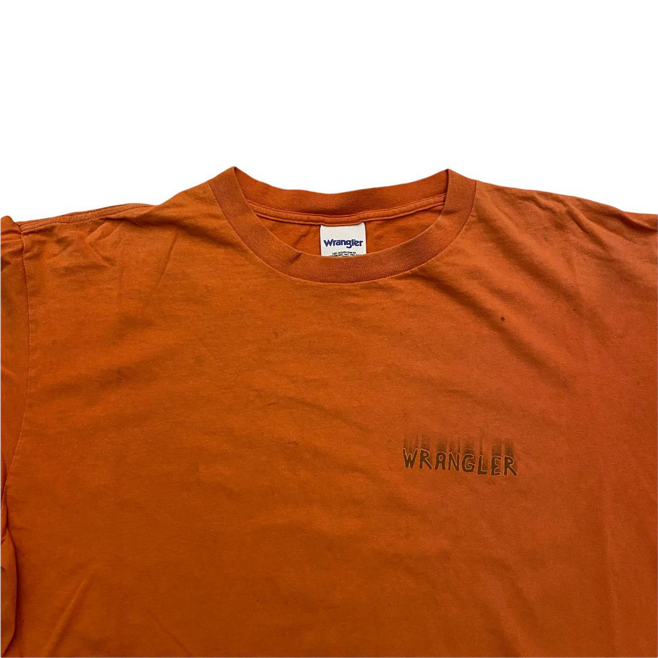 Wrangler Men's Orange T-shirt | Depop