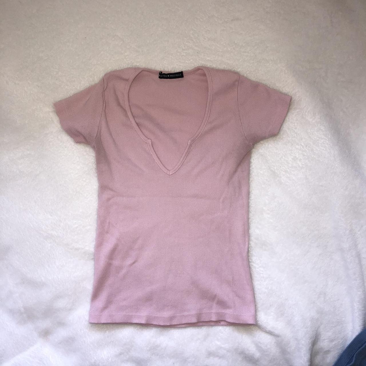baby tee in color baby pink! 💗 it’s one size but can... - Depop