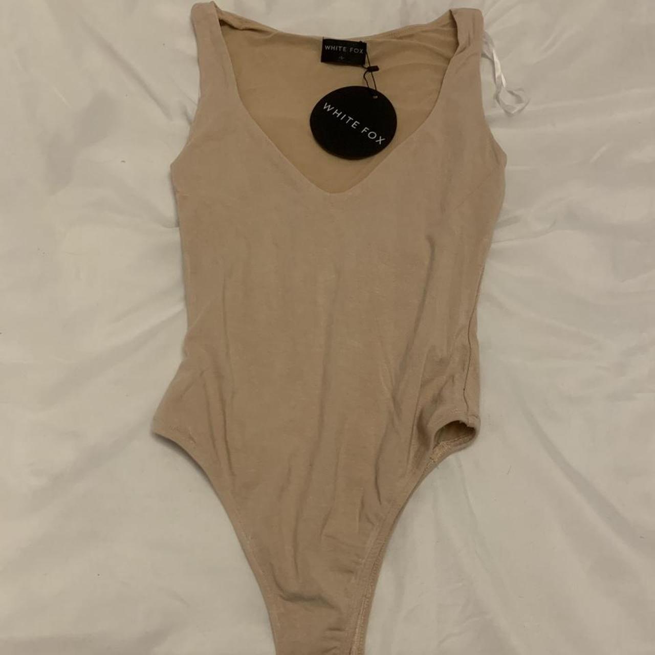 Women's Cream and Tan Bodysuit | Depop