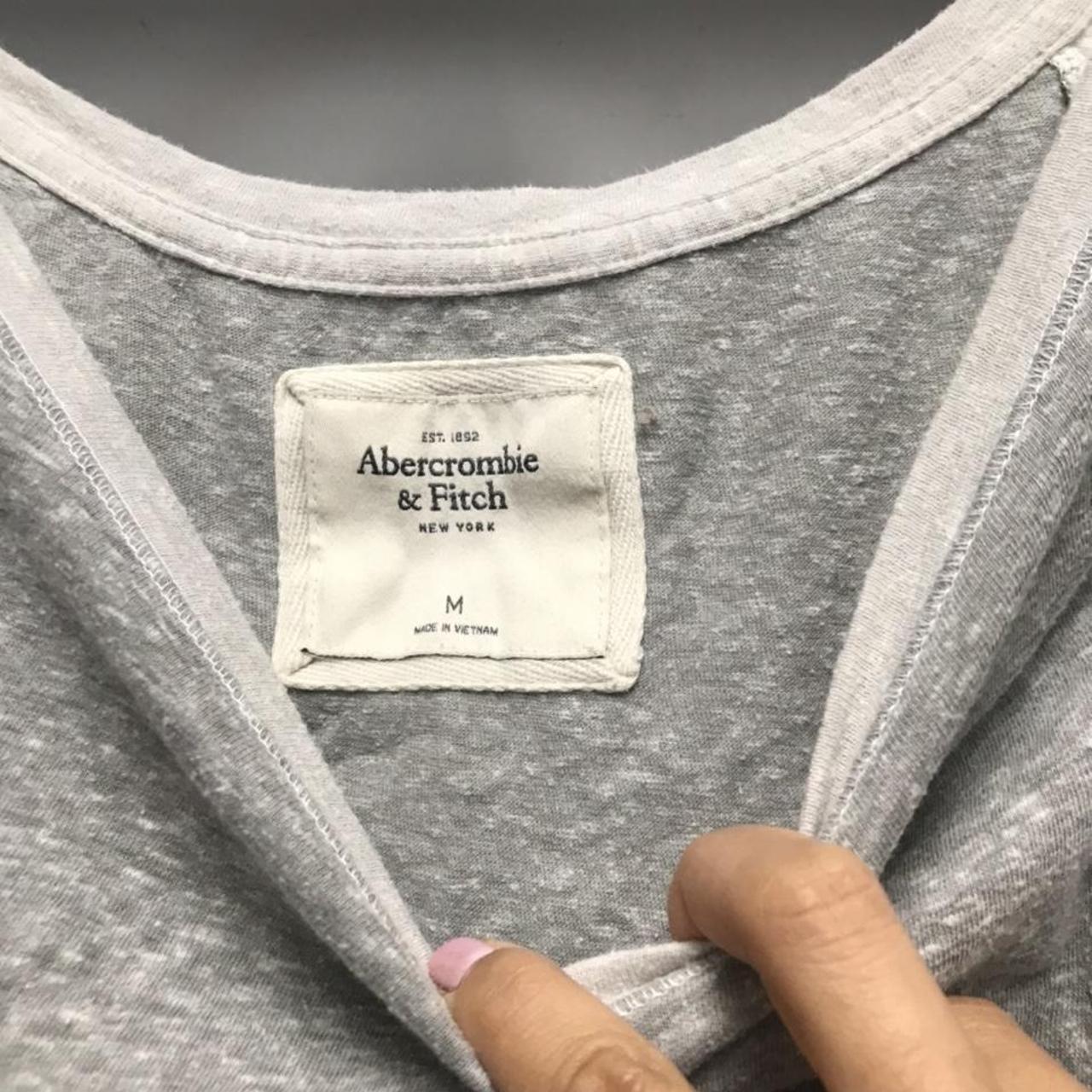 Abercrombie + Fitch soft gray and white cotton... - Depop