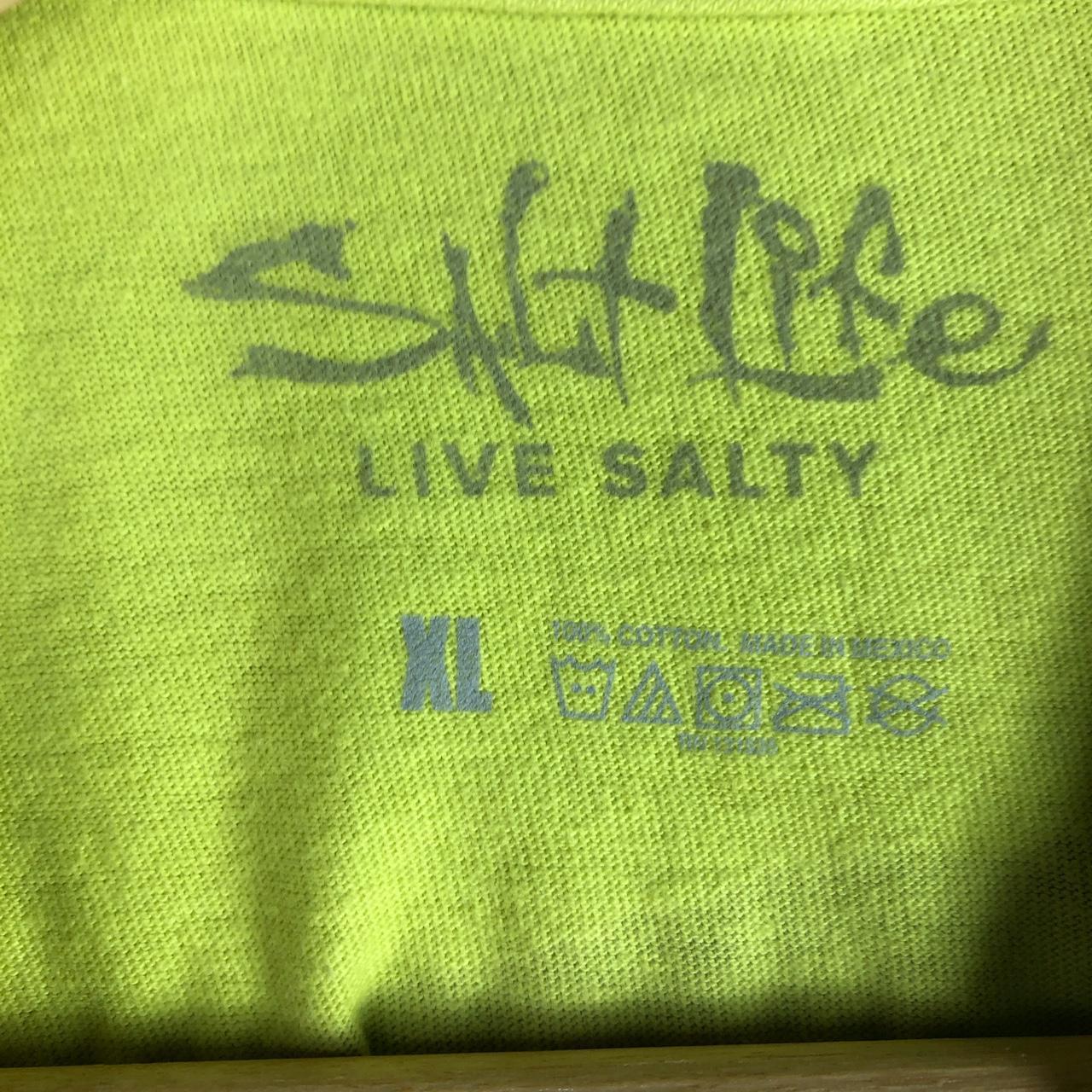 Salt Life T Shirt Fishing Pirate Skeleton Flag Green... - Depop