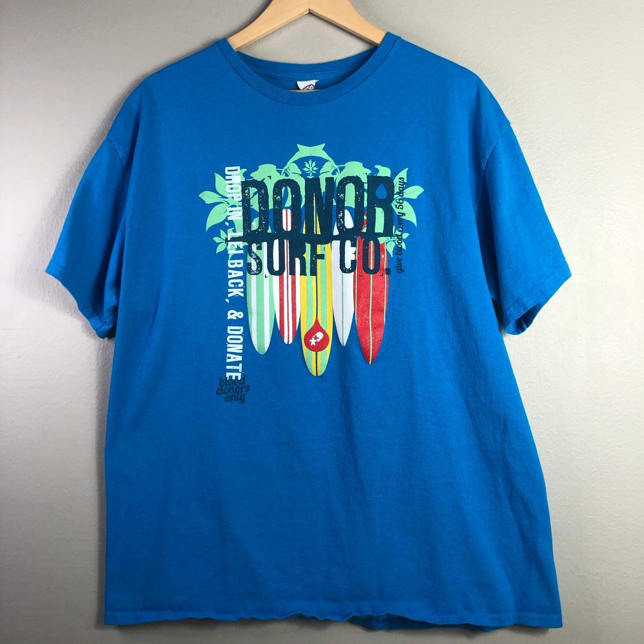 Blood Donor Surf T Shirt Surfing Surfer Beach Blue... - Depop