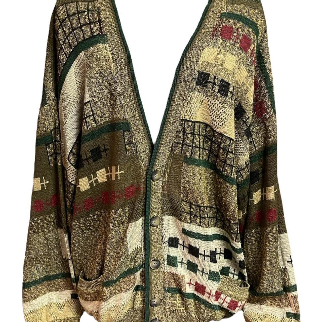 Cardigan vintage anni 80 in filo di cotone con... - Depop