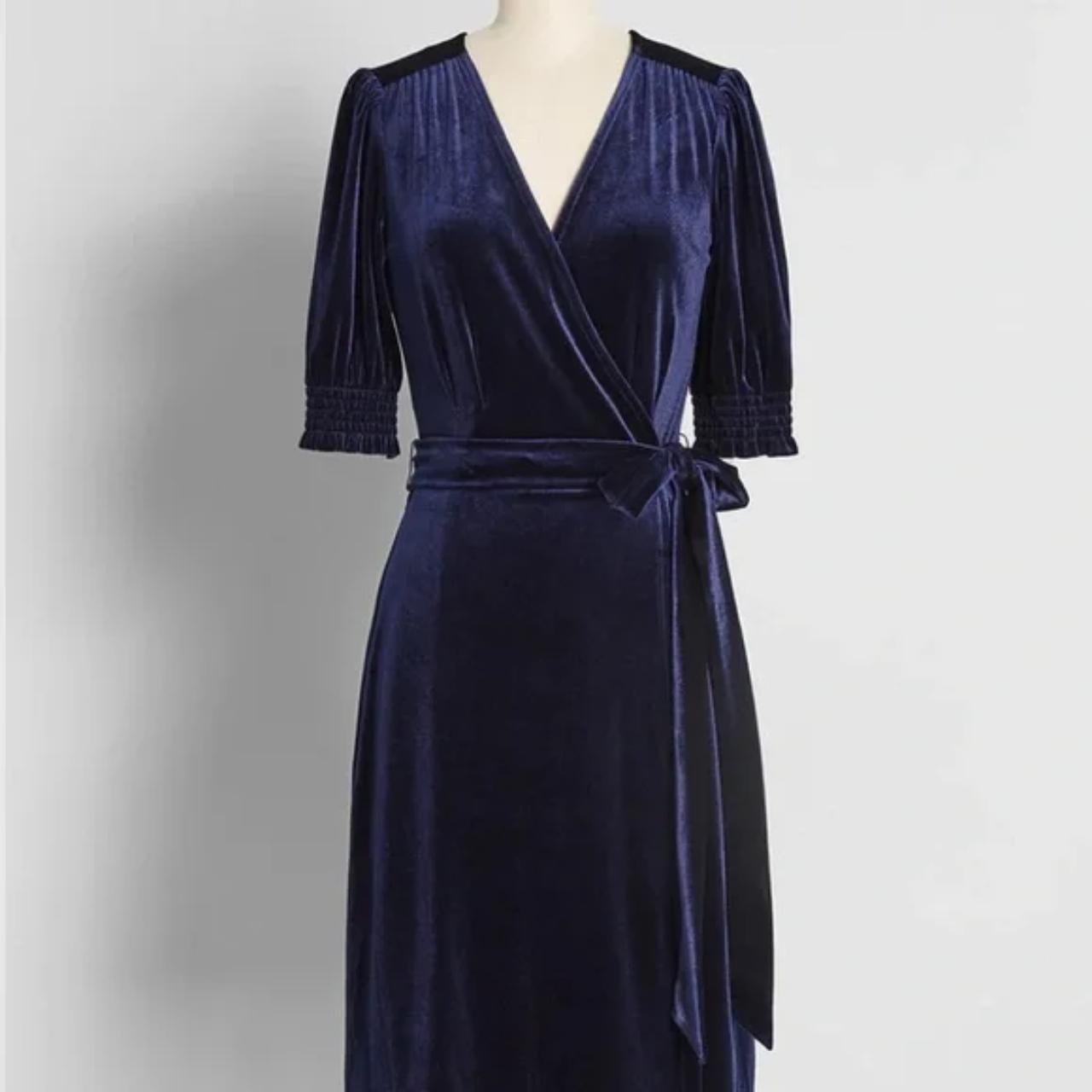 This is a gorgeous velvet mini dress from ModCloth... - Depop