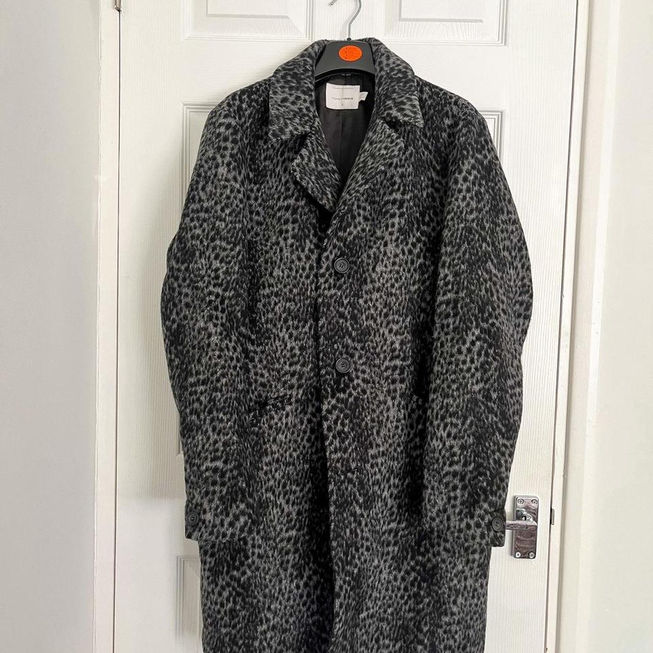 Topman Premium woollen jacket in grey leopard print... - Depop