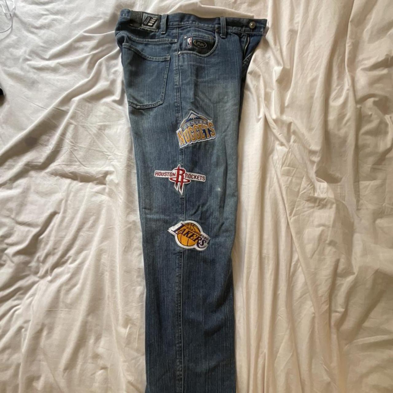 NBA EMBROIDERED PATCH JEANS Miami Heat, New York... - Depop