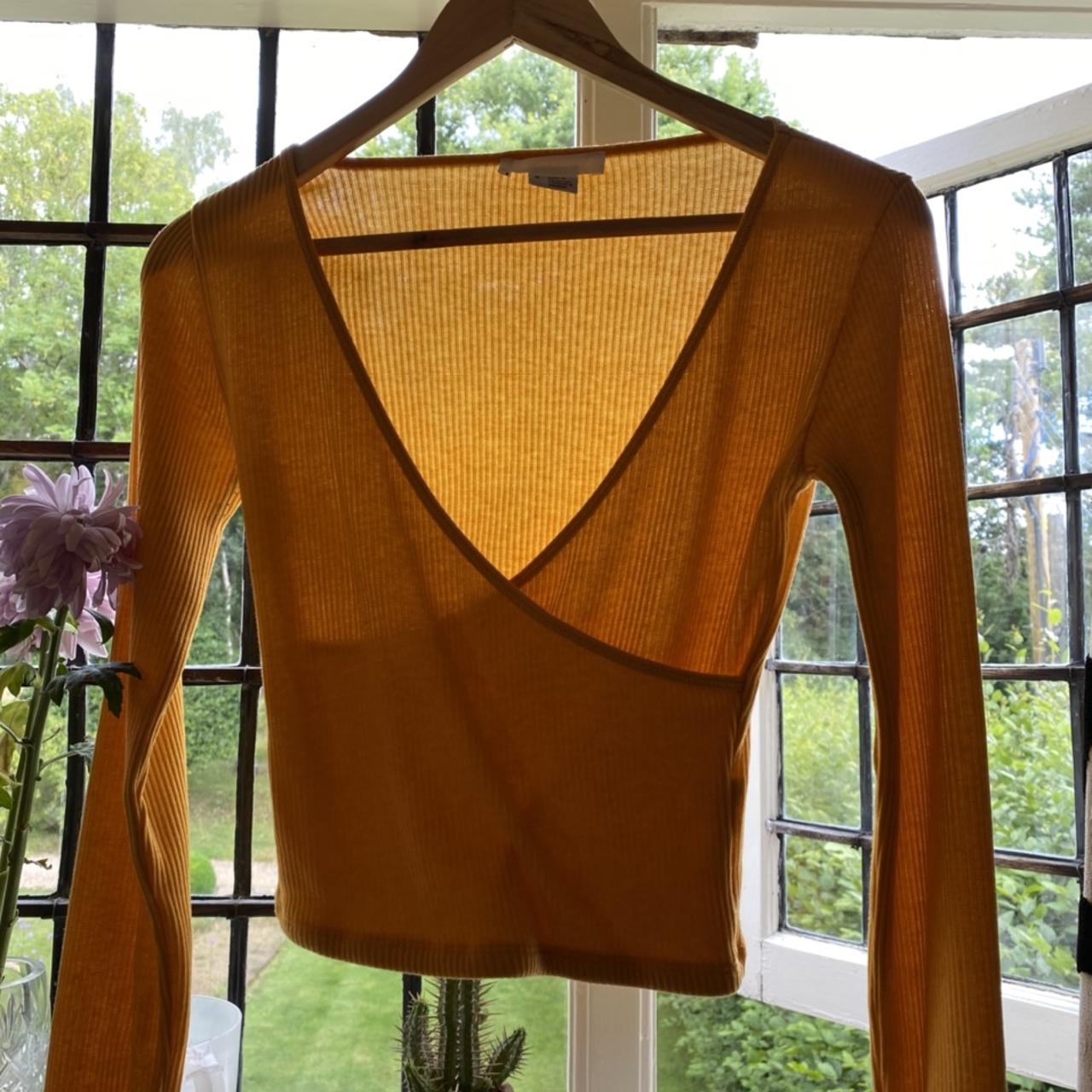 Urban Outfitters yellow wrap crop top 🐥🐥🐥 Size... - Depop