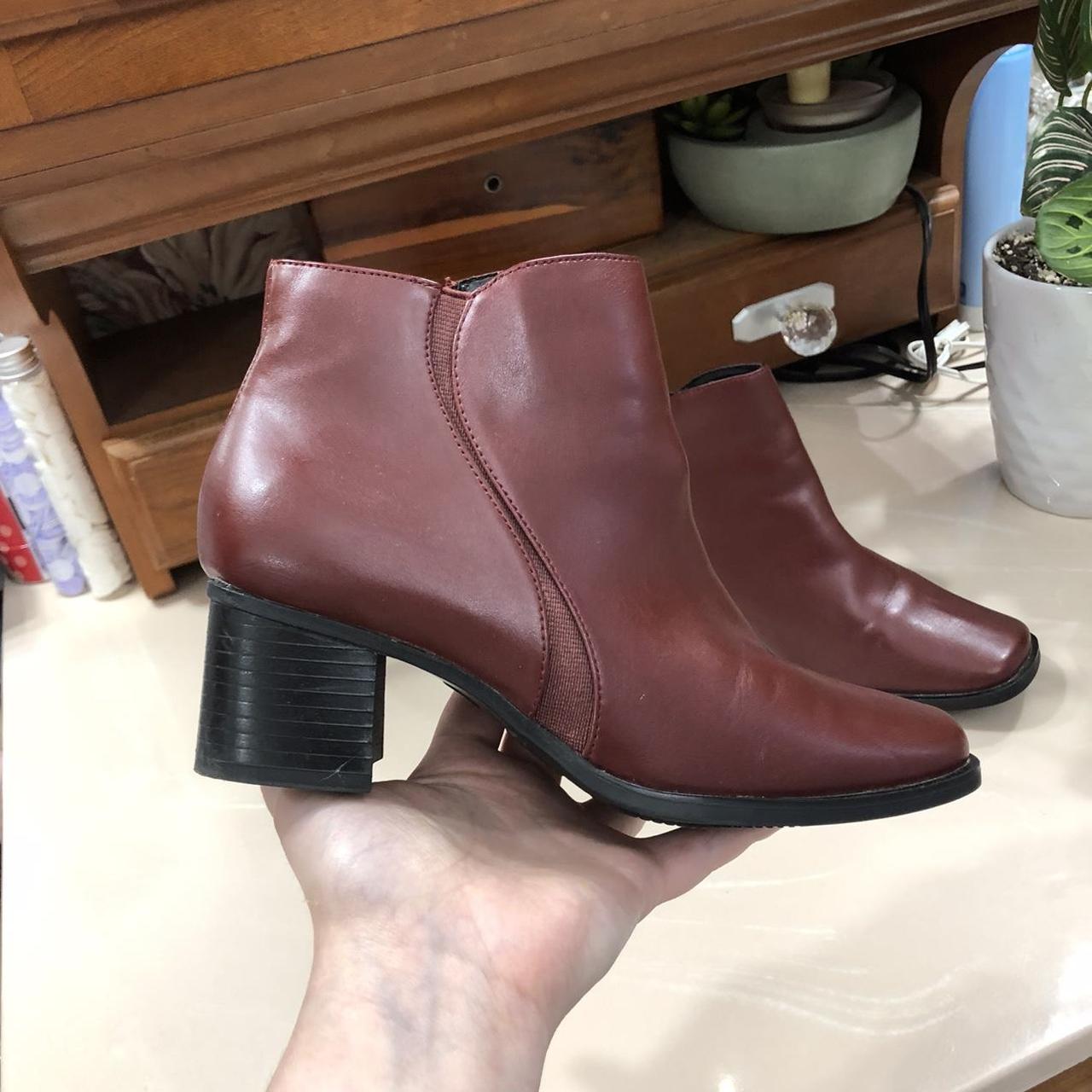 Vintage 90s Basic Editions Red Faux Leather Square... - Depop