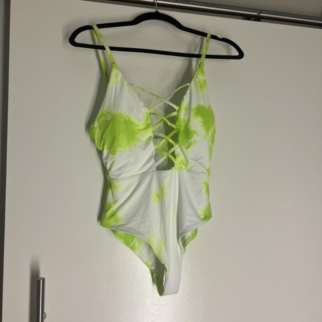 Gorgeous acid green wash bathing suit. Material is... - Depop