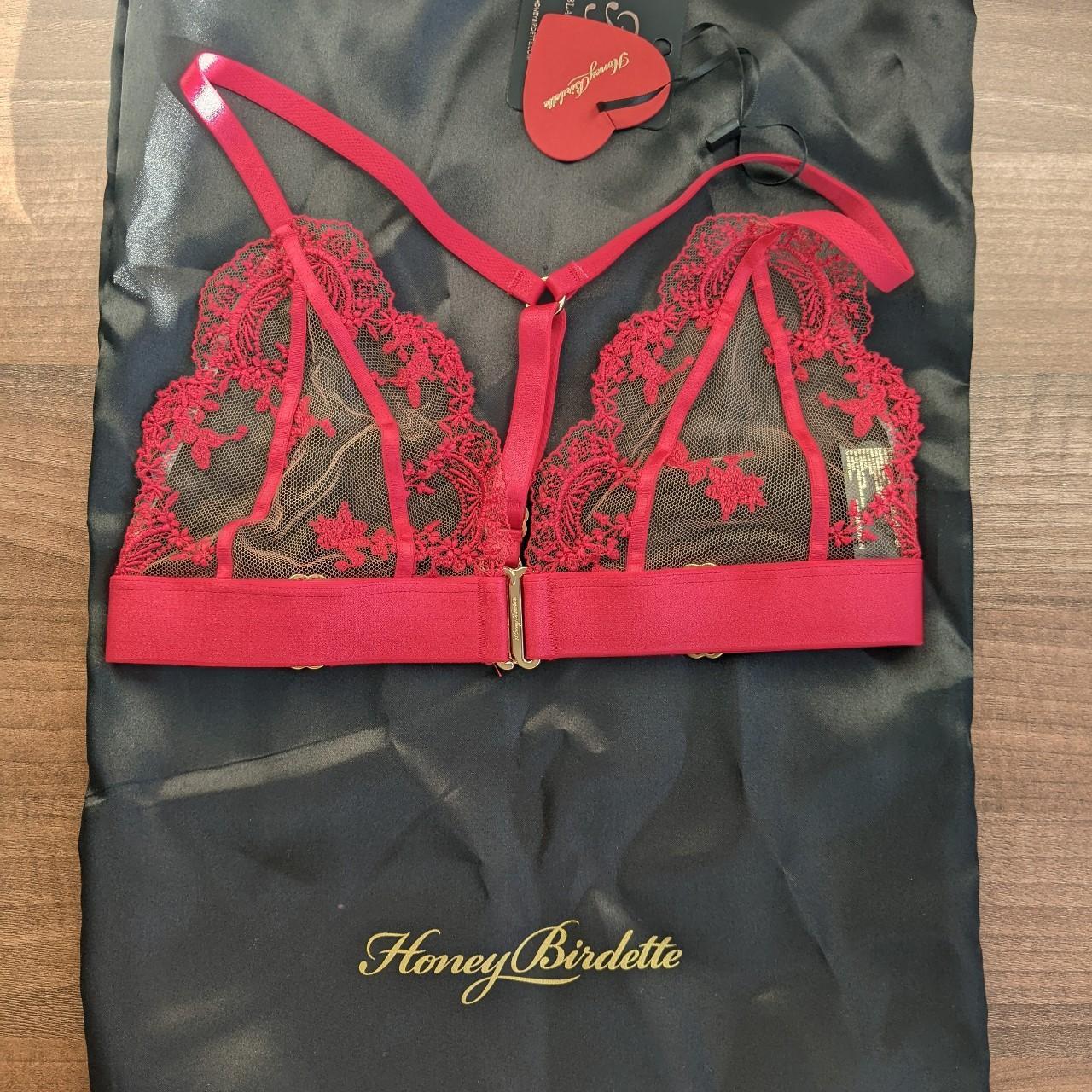 Honey Birdette Madison Bralette - Raspberry, XS.... - Depop