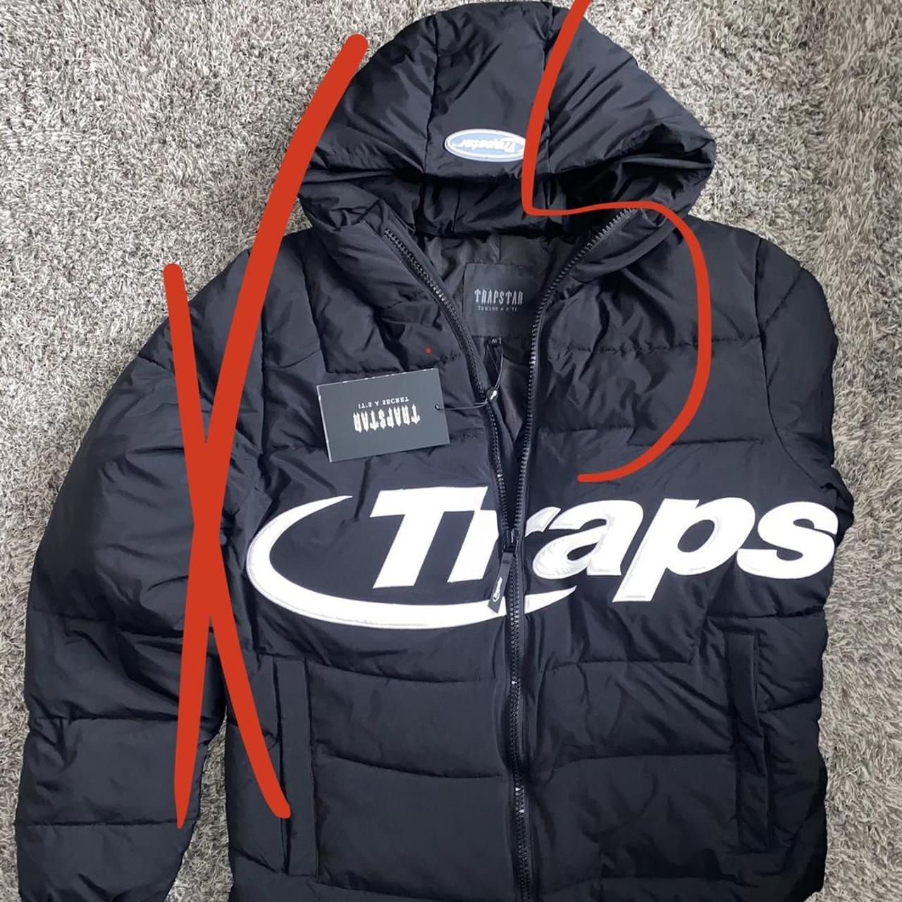 Trapstar hooded jacket Black/white Size Medium... - Depop