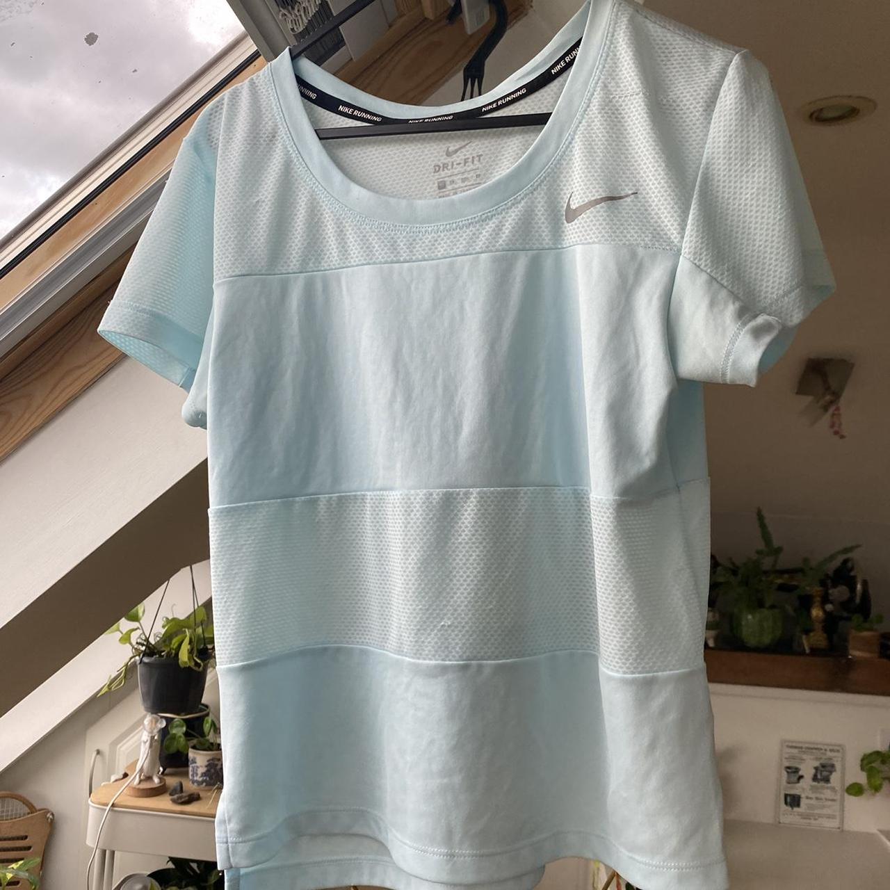 Baby Blue Nike Dri-Fit Running Top Thin, breathable... - Depop