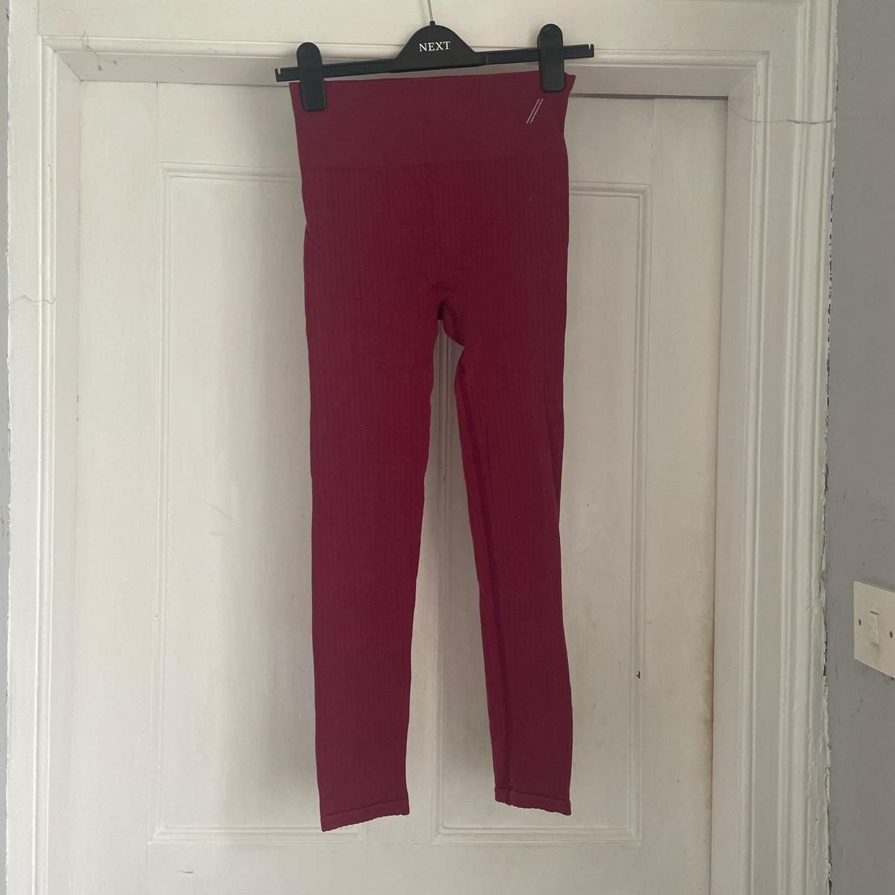 tala nava ribbed leggings berry in size medium only... - Depop