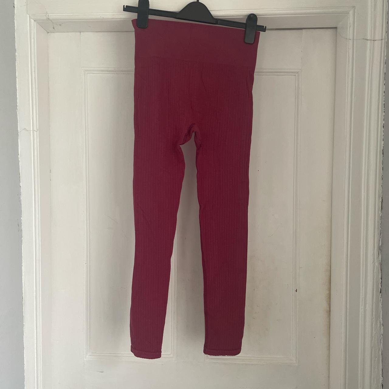tala nava ribbed leggings berry in size medium only... - Depop