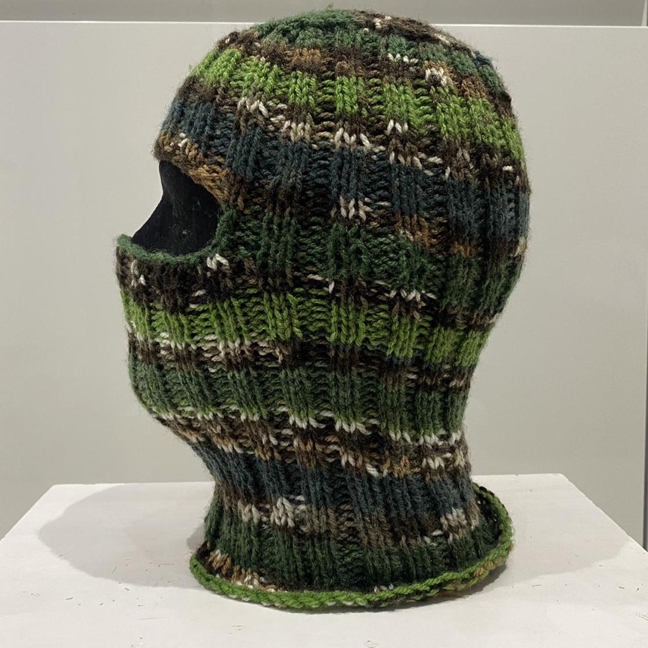 Handmade crochet balaclava with great multi coloured... - Depop