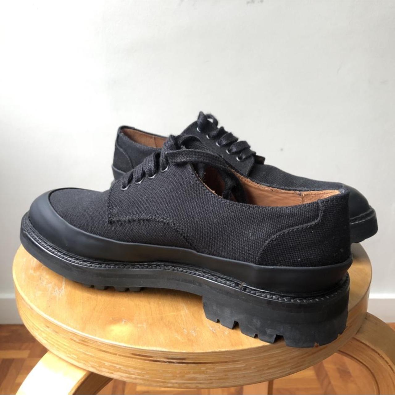 Canvas brogue shoe by YMC You Must Create shoe Black... - Depop