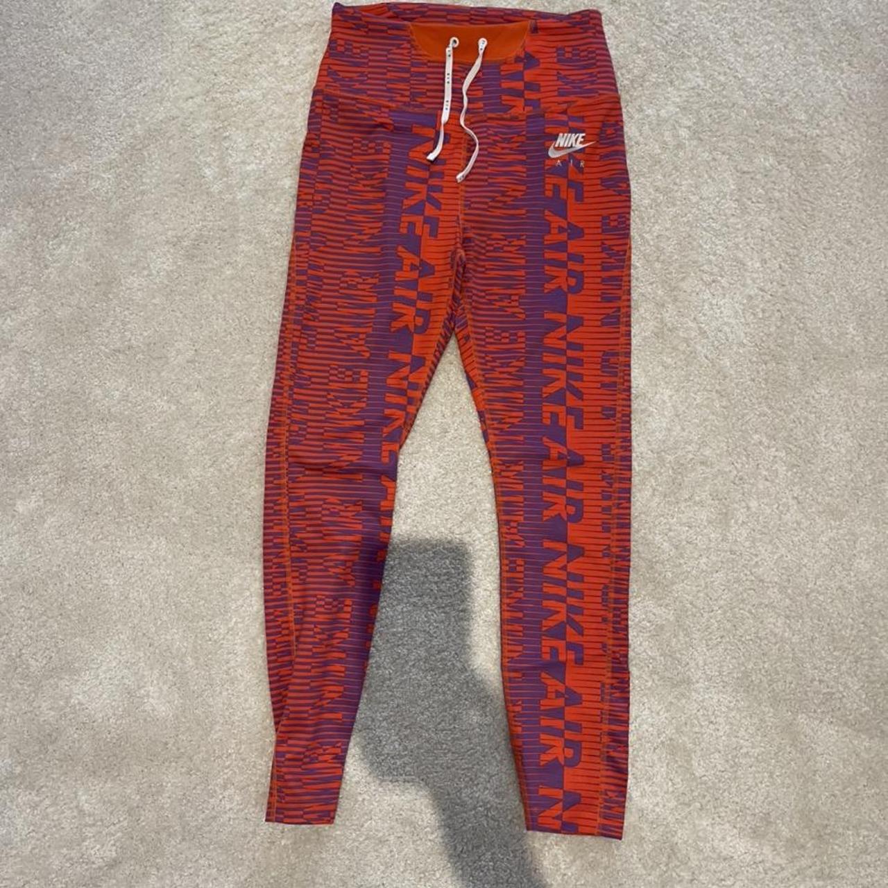 Nike Dri Fit jazzy running leggings in red and... - Depop