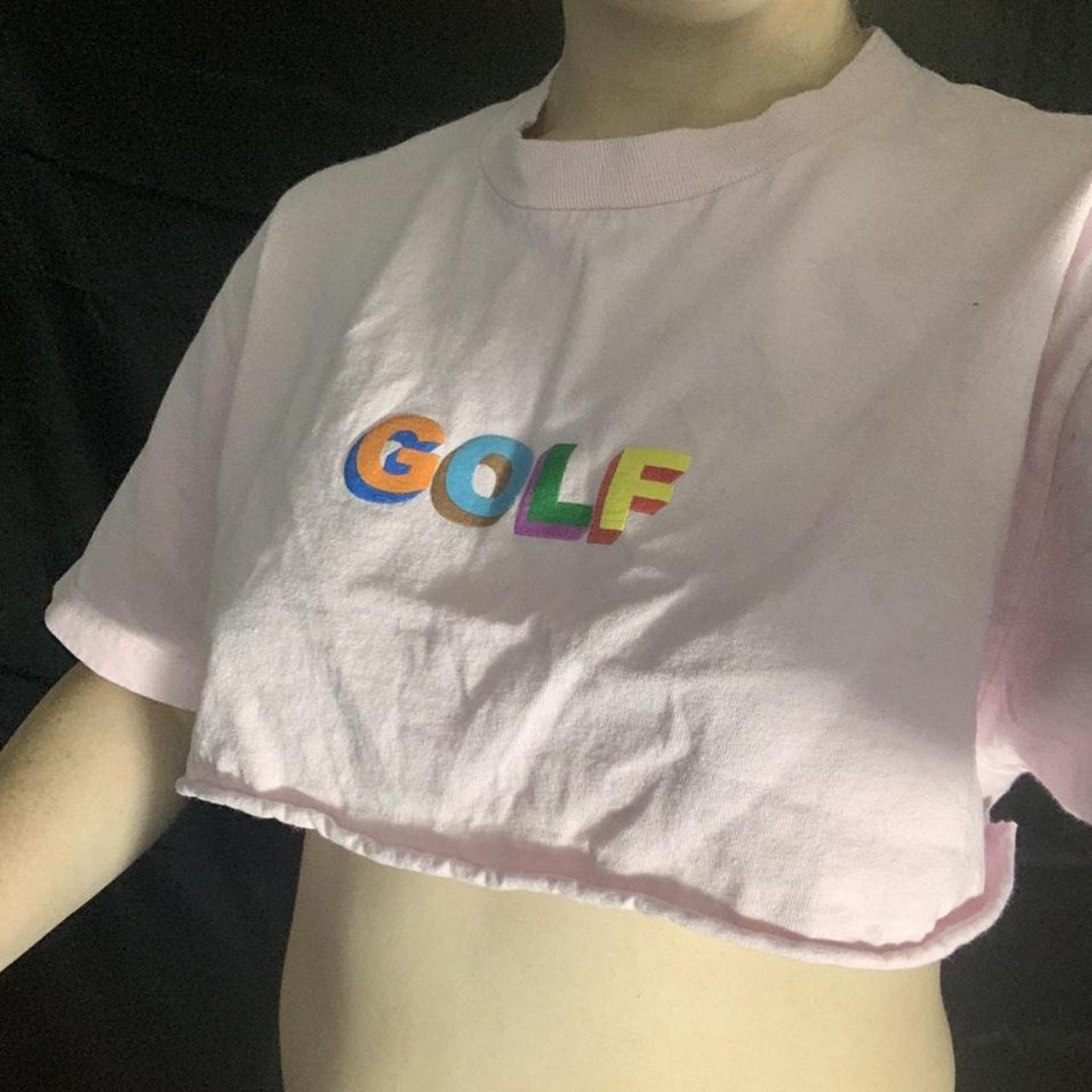 GOLF WANG pink croptop cut medium shirt from golf... - Depop
