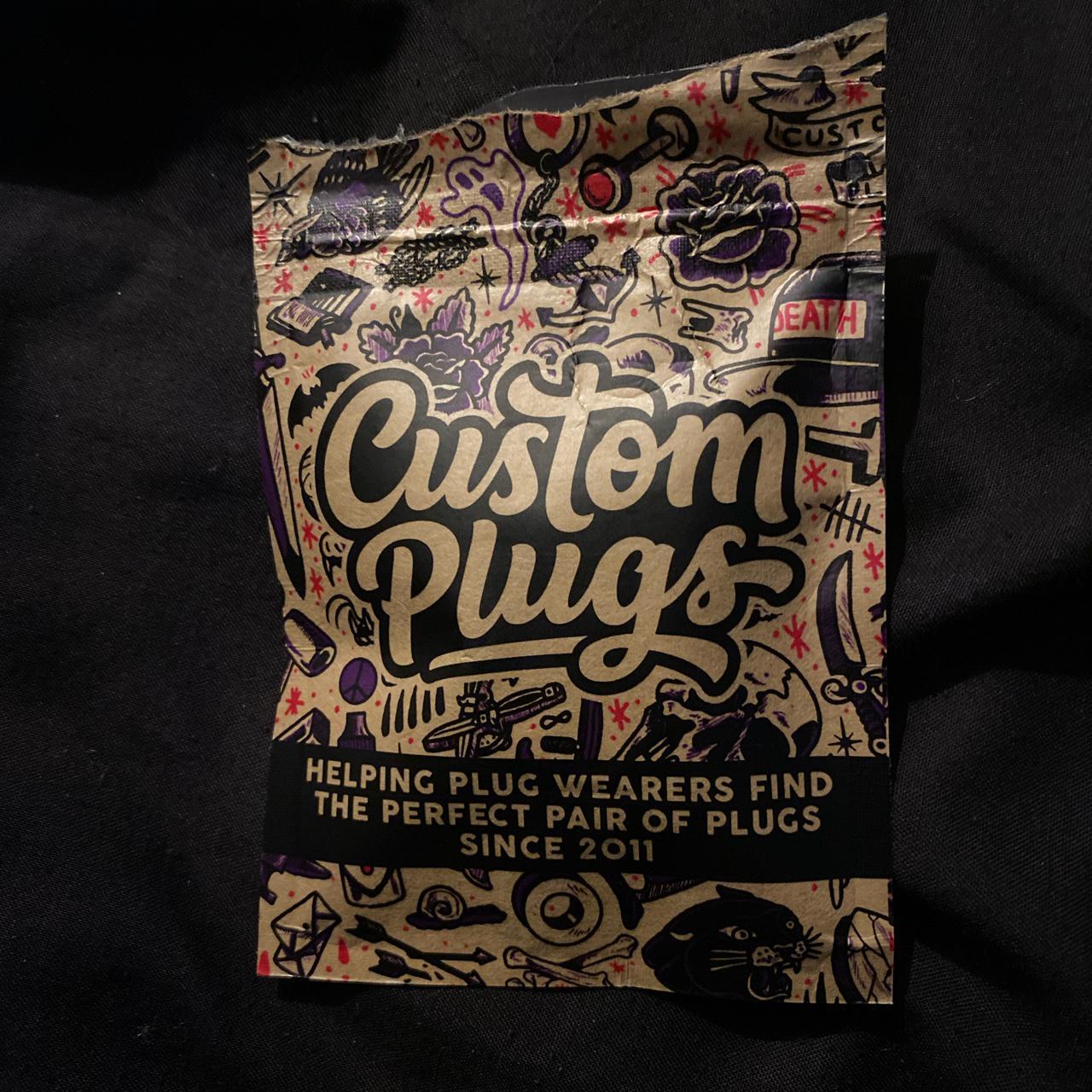 Custom plugs, clear glass pentagram plug and black... - Depop