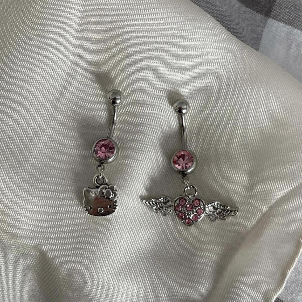 ･ﾟ *belly button pink piercing ･ﾟ *• // les... - Depop