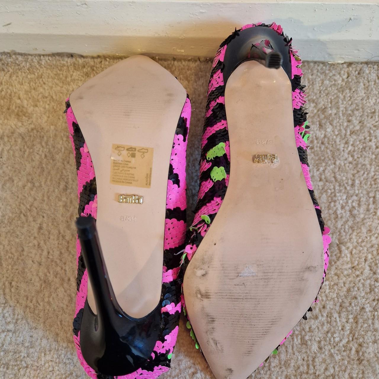 💖💚🖤 Pink green and black sequin Faith stiletto Worn... - Depop