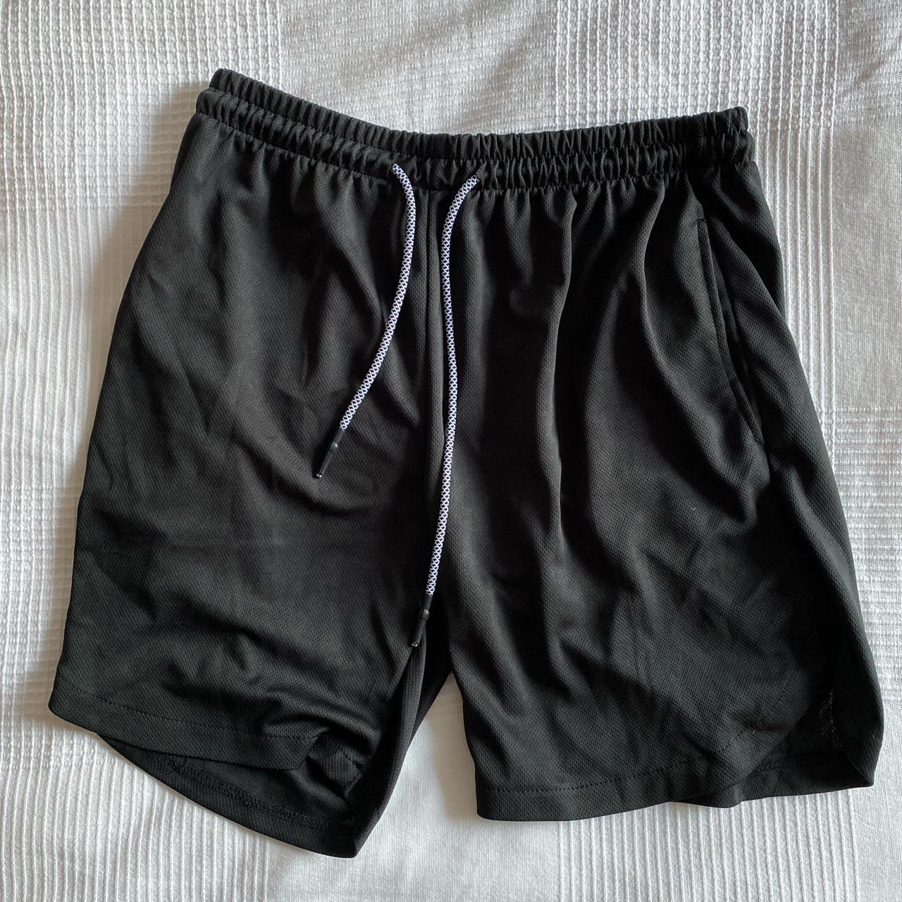 Unbranded Grey Shorts Black Medium M... - Depop