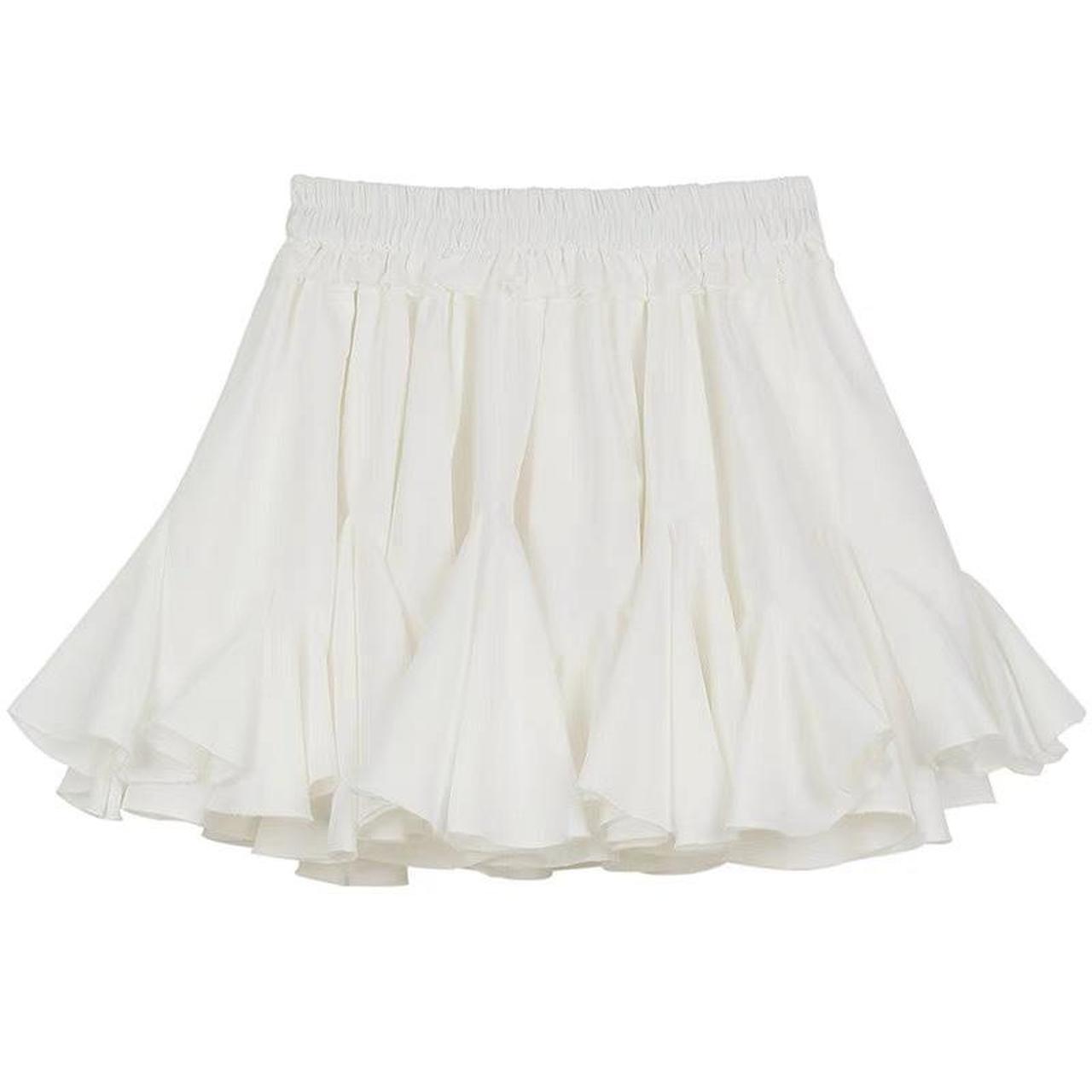SUPER CUTE RUFFLE SKIRT white so perfect for... - Depop