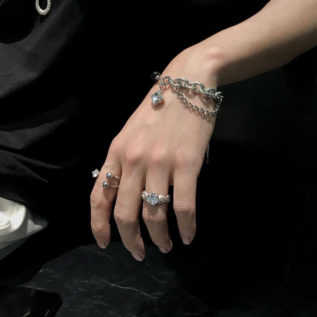 Y2K Bracelets Black and White for Party Disco... - Depop