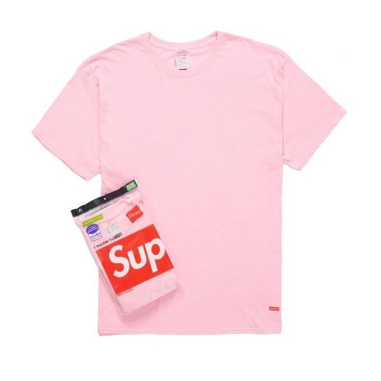 Supreme Hanes pink tee 1 pack Size XL Brand new - Depop