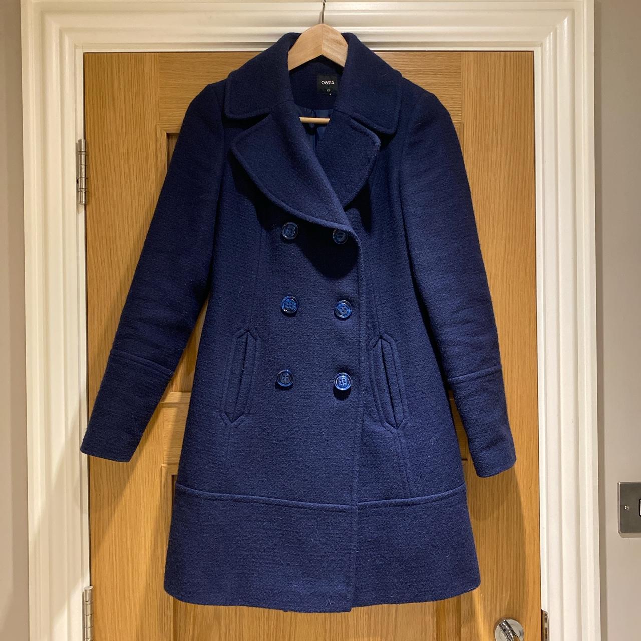Coat-blue double breasted lined - beautiful... - Depop