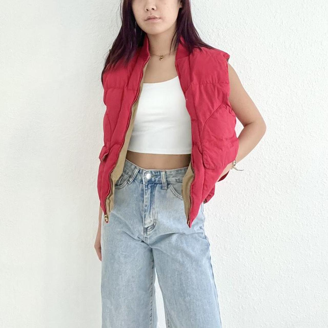 RED PUFFER VEST -this vest is comfortable and in... - Depop
